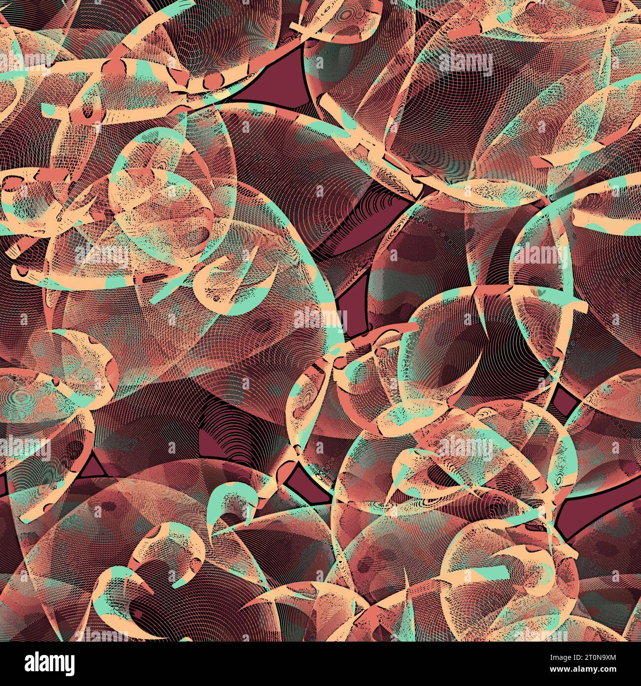 Abstract bright forms and shapes with texture on the dark background ...