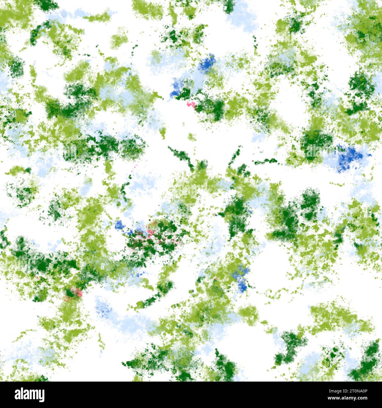 Paint splashes with dotted texture. Light and dark green, blue and red ...