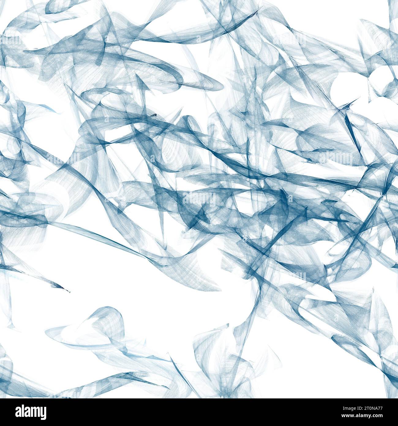 Blue transparent brush strokes on the white background. Tulle or veil ...