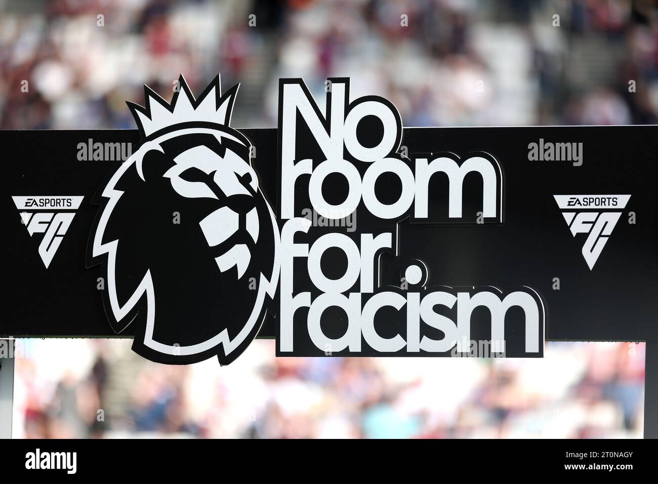 General view of the 'No Room For Racism' campaign branding ahead of the ...