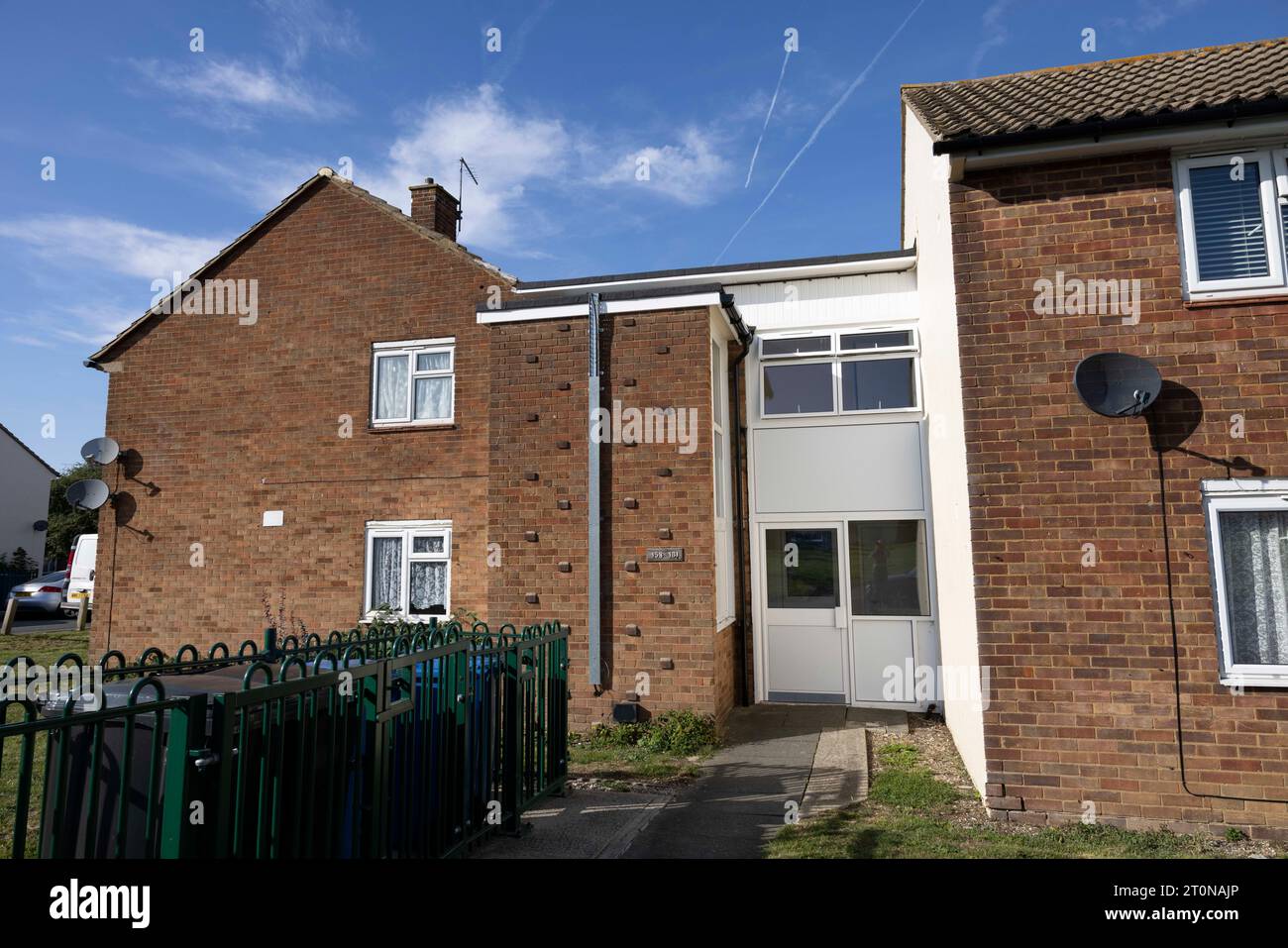 Block of flats on Potters Field, on the outskirts of Harlow, where ...