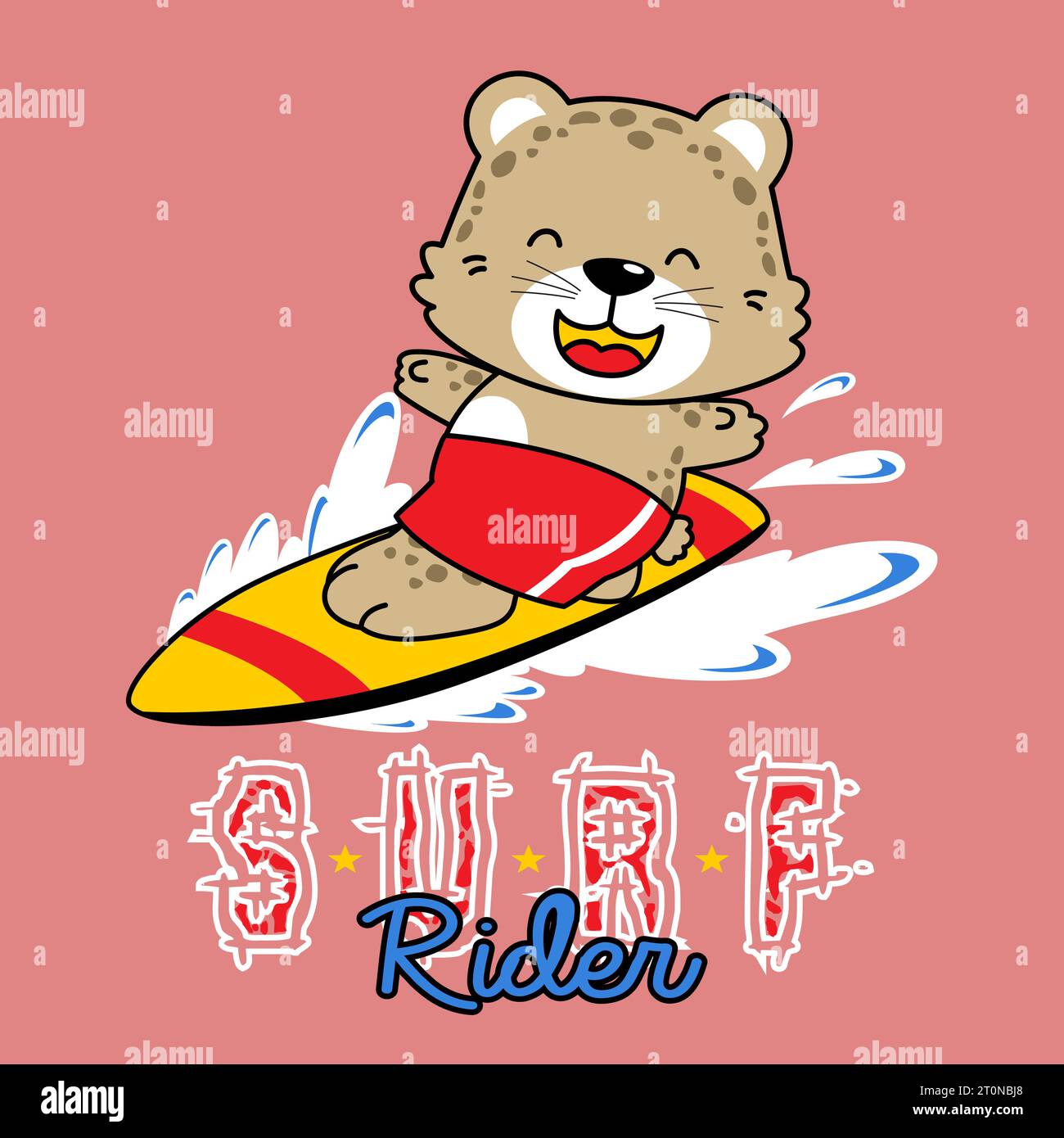 Surfboard rider cartoon hi-res stock photography and images - Alamy