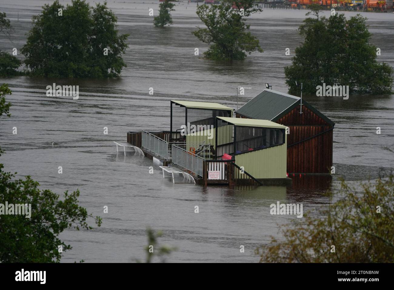 The flooded Dell sports field in Kingussie near Aviemore. Those in the ...