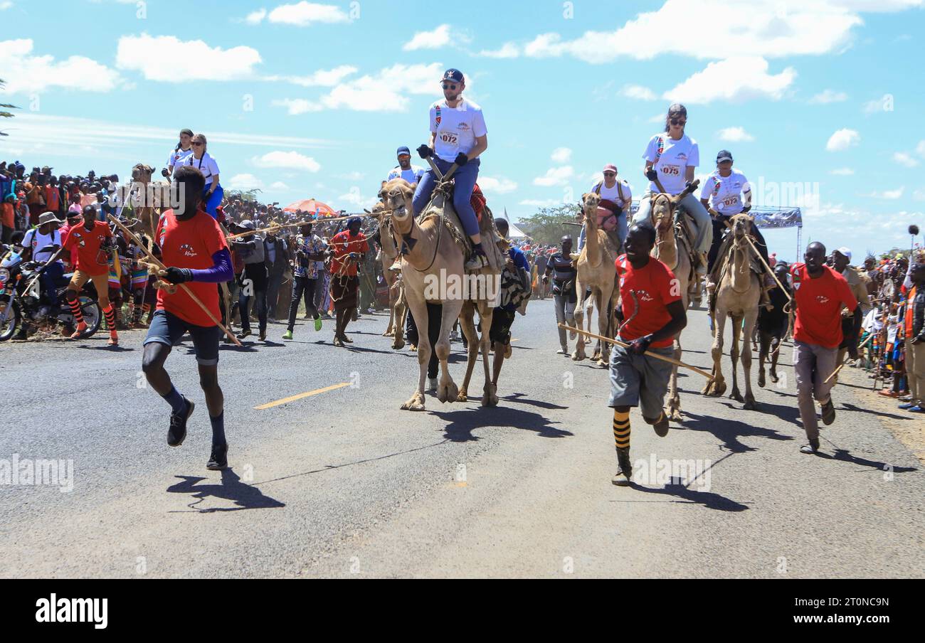 Participants compete in a amateur camel race at the Maralal ...