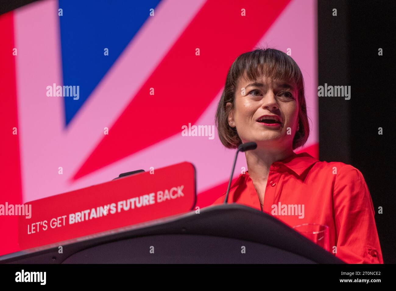 Johanna Baxter, chair of the NEC, speaks prior to Angela Rayner (Deputy ...