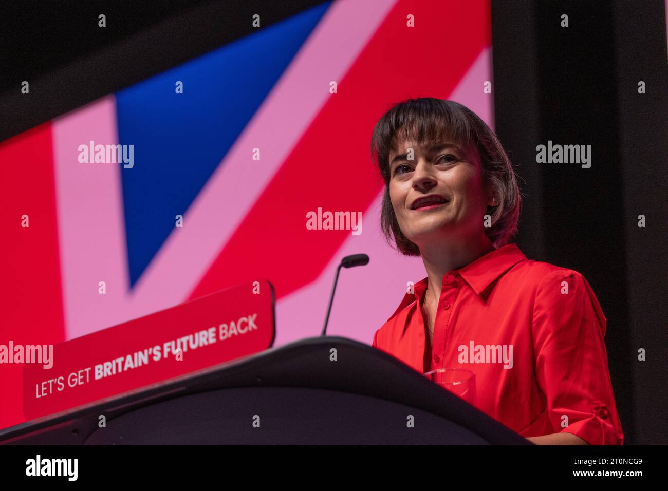 Johanna Baxter, chair of the NEC, speaks prior to Angela Rayner (Deputy ...