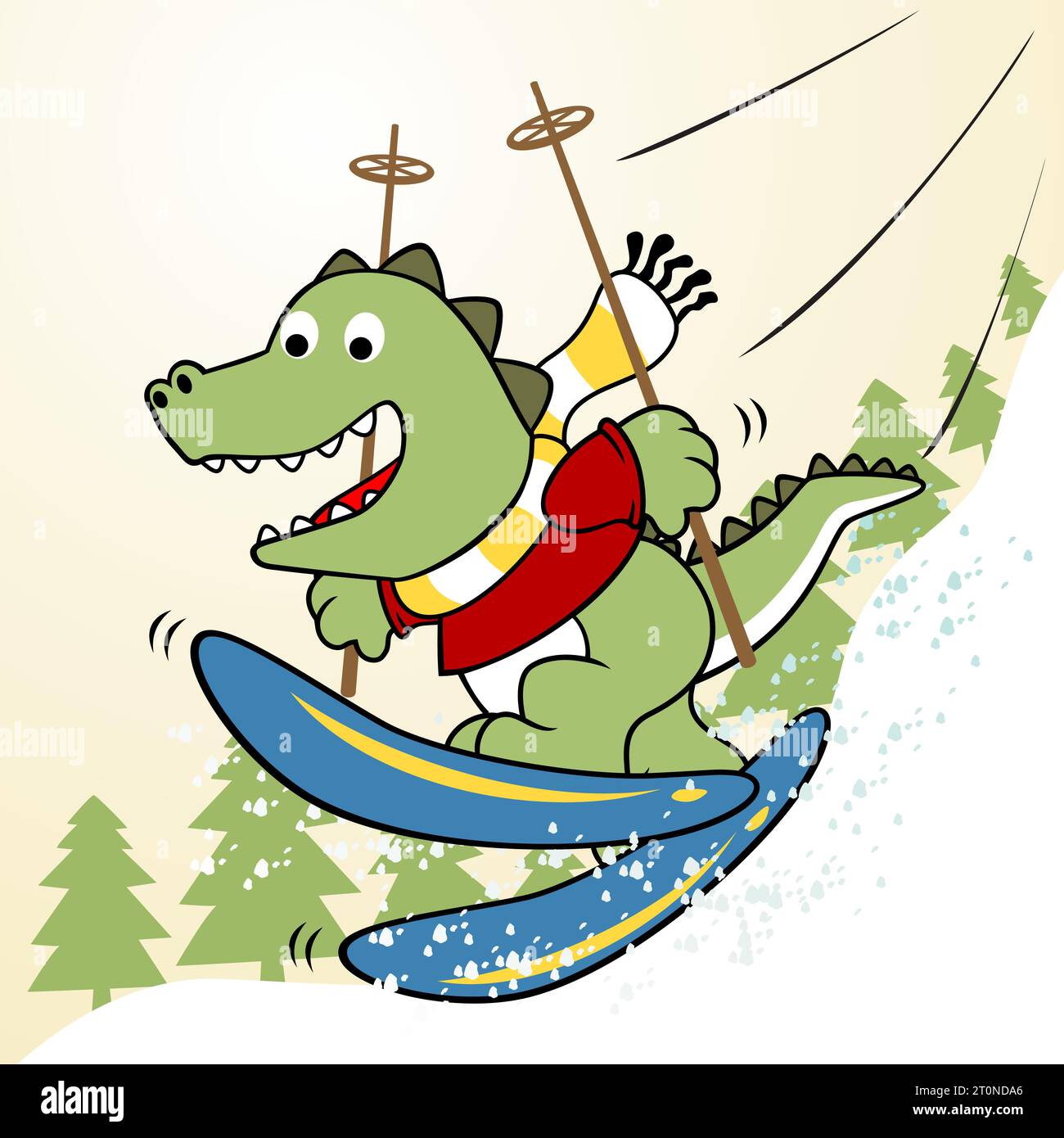 Playing animals in the the snow Stock Vector Images - Alamy