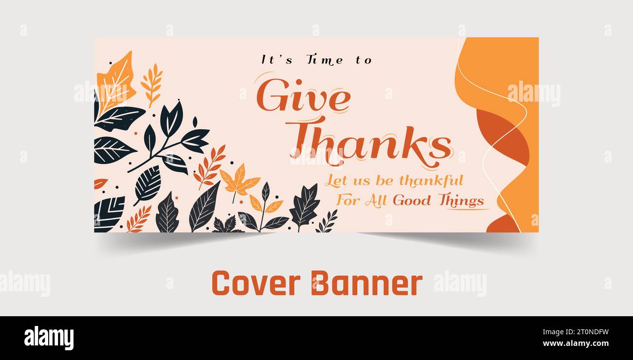 ThanksGiving Page Cover Banner design, Vector template Give thanks ...