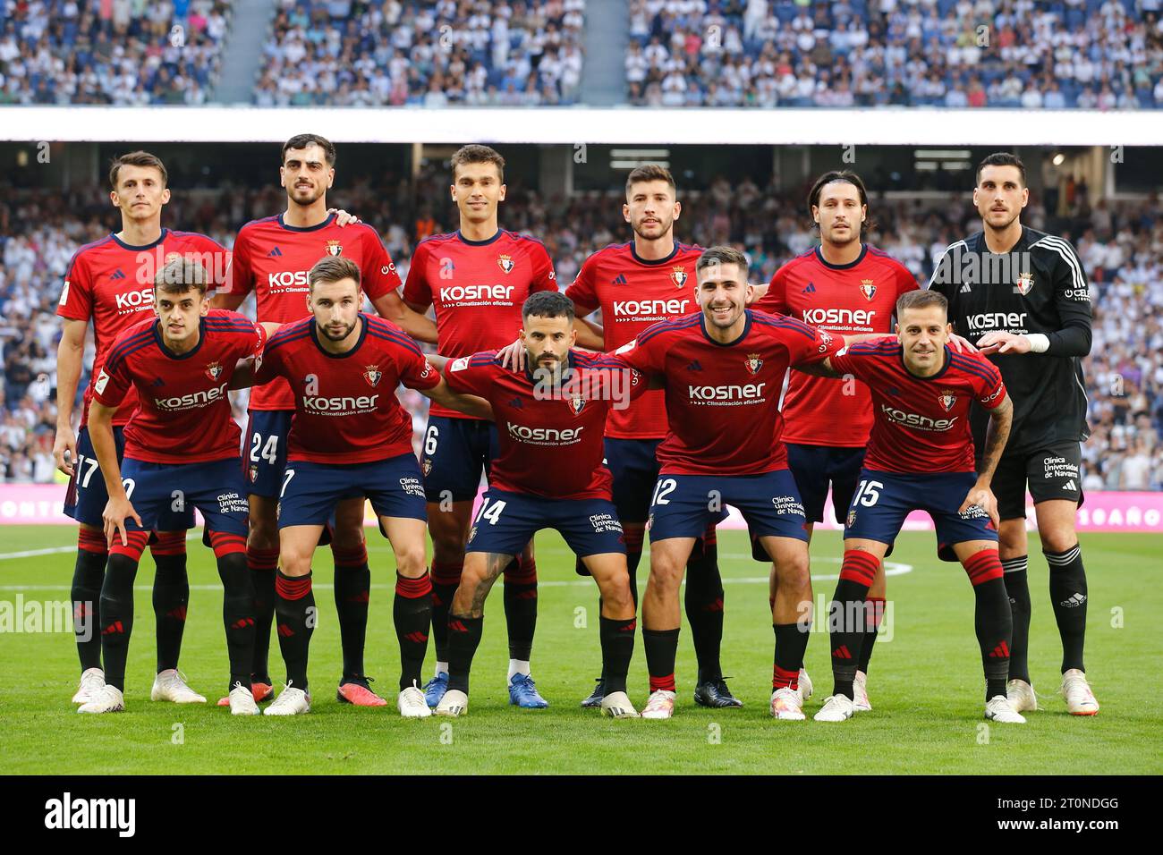 Madrid, Spain. 7th Oct, 2023. Osasuna team group line-up (Osasun ...