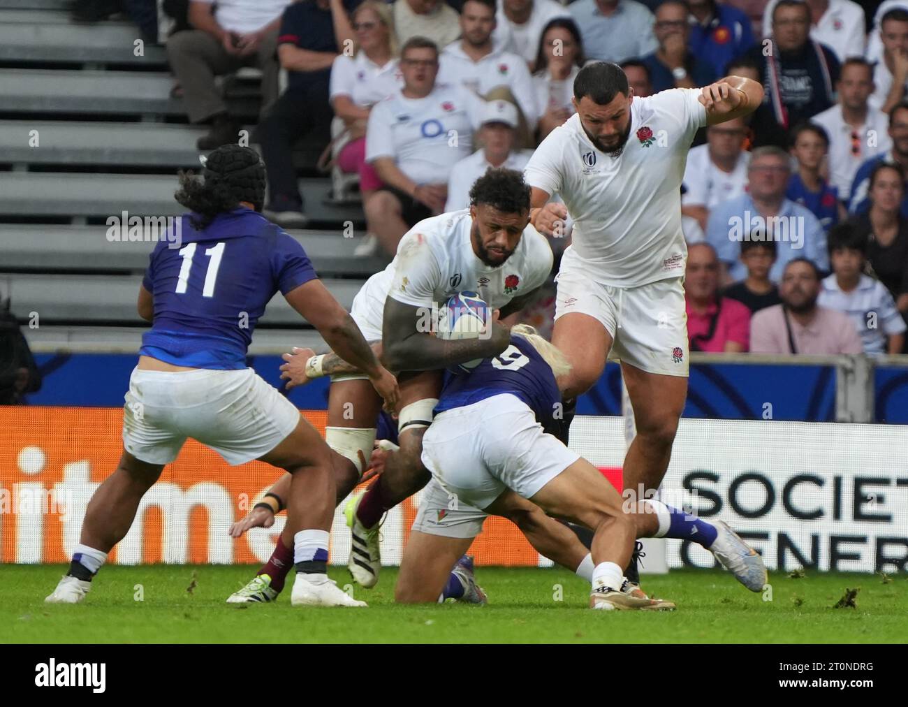 Ellis Genge and Cortney Lawes of England during the World Cup 2023 ...