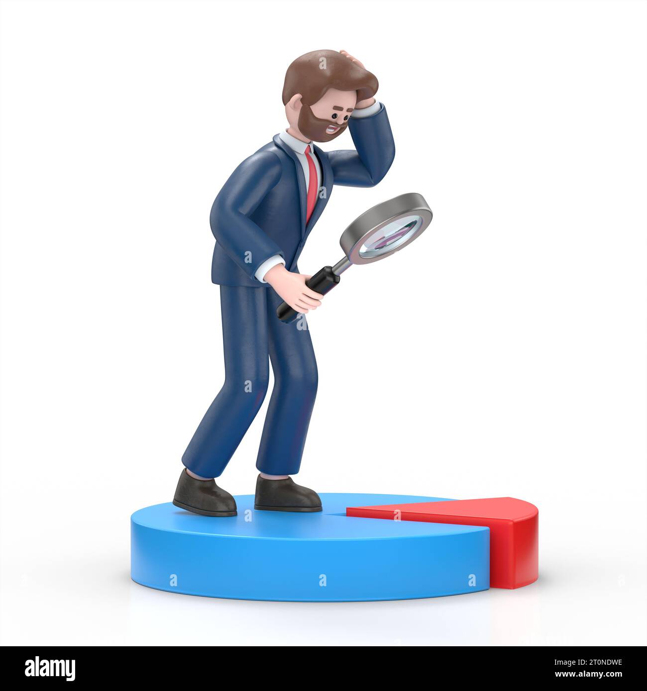 3D illustration of american businessman Bob stand on Tax chart.3D ...