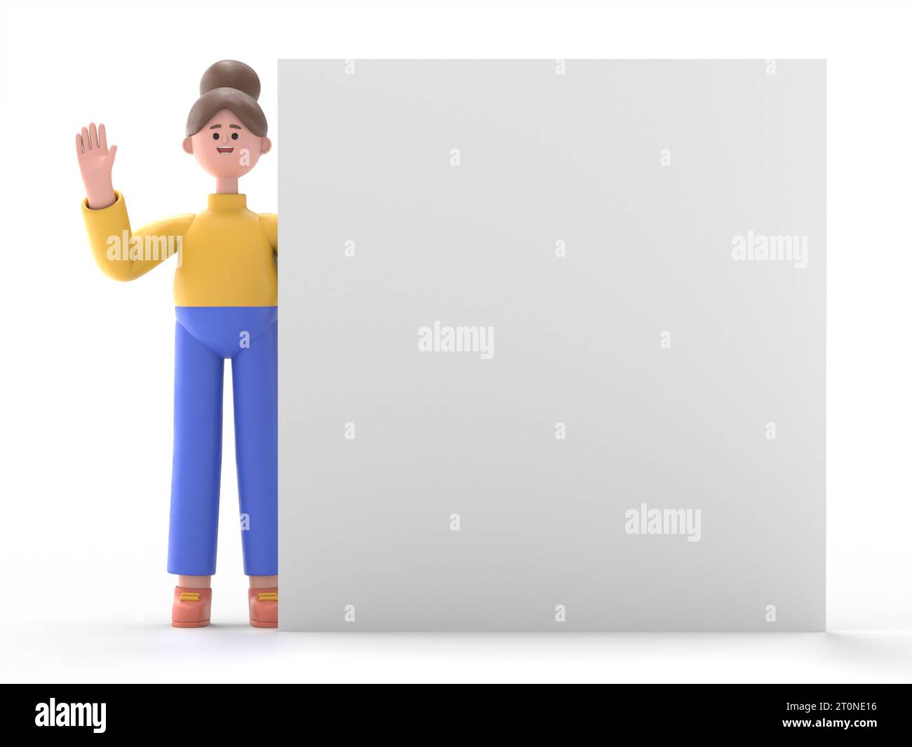 Happy asian girl stands on Cut Out Stock Images & Pictures - Alamy