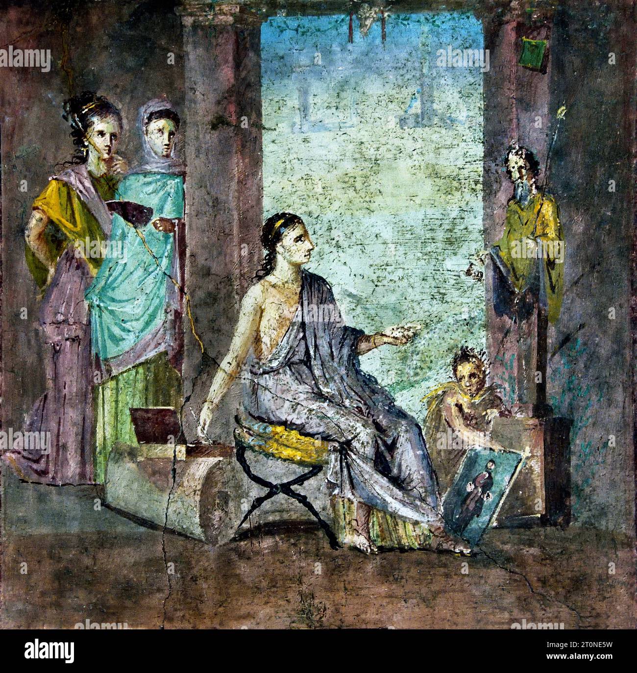 Painter at work (1st century CE), House of the Surgeon, Pompeii. Fresco ...