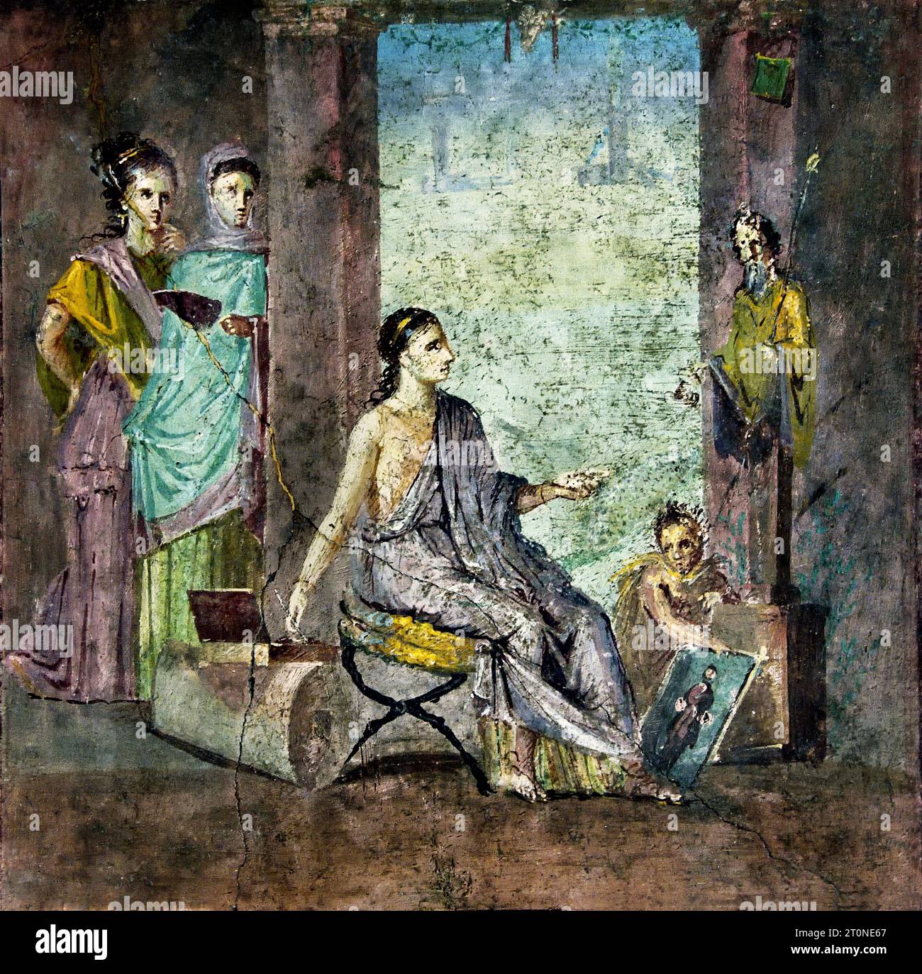 Painter at work (1st century CE), House of the Surgeon, Pompeii. Fresco ...