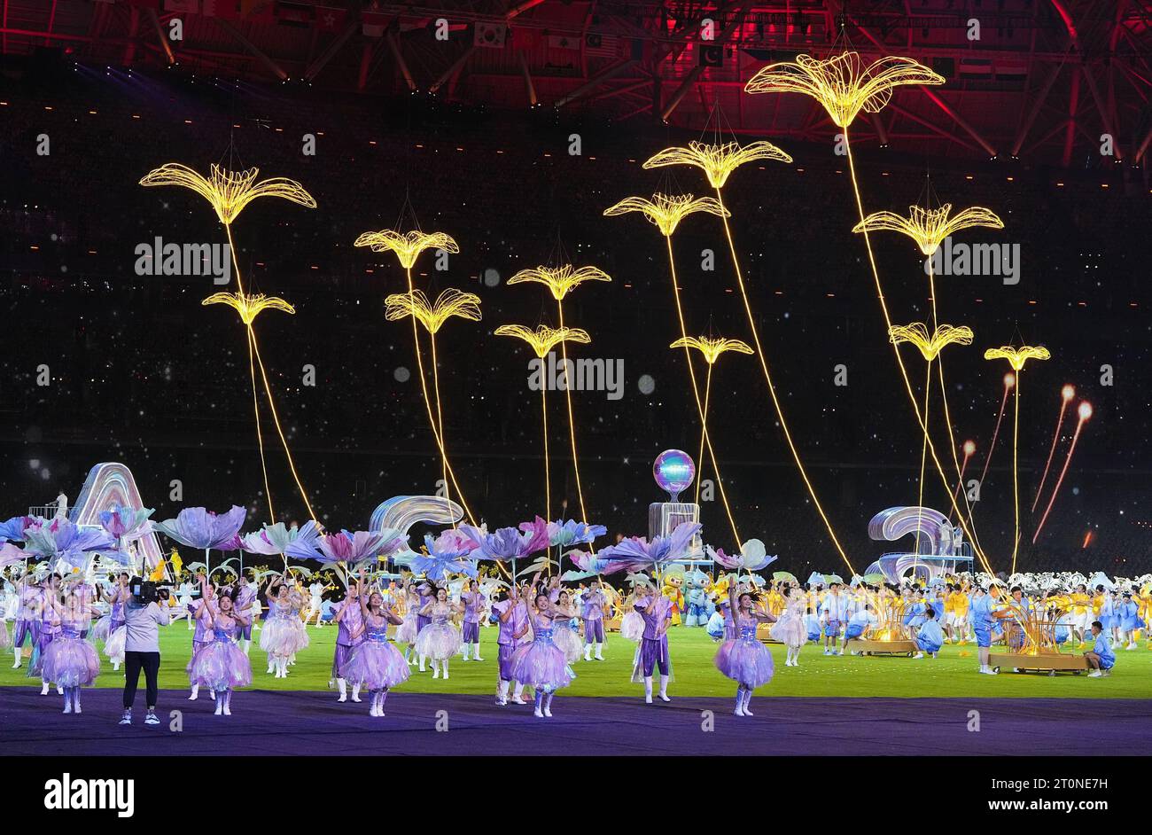 Performers dance during the closing ceremony of the Asian Games at ...