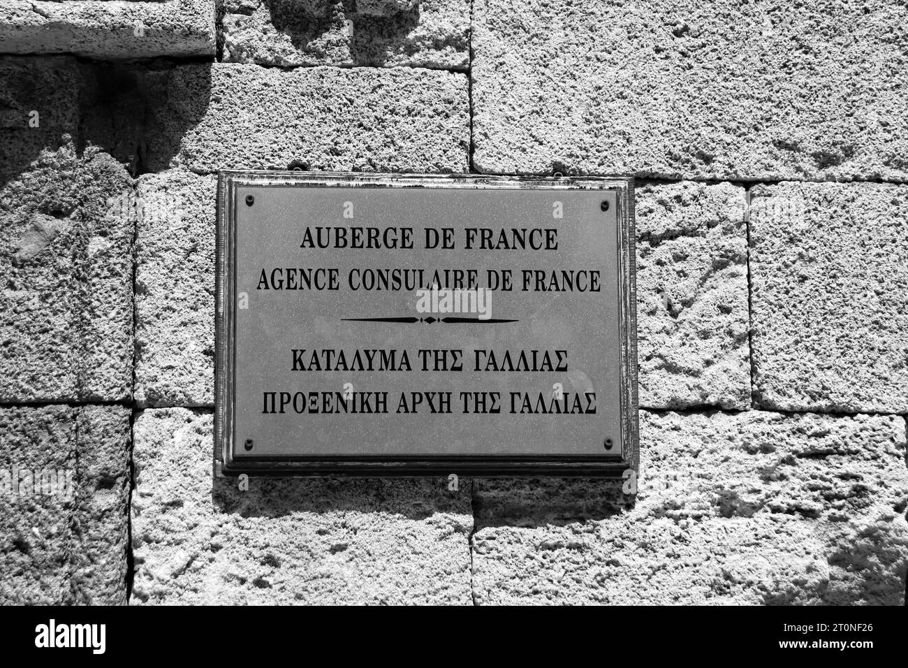 Rhodes sign Black and White Stock Photos & Images - Alamy