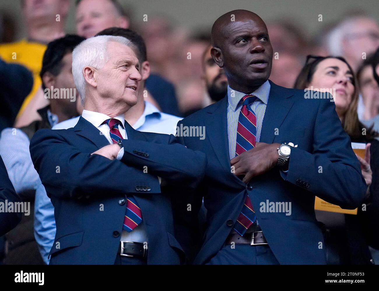 Brian Little and Ian Taylor in the stands during the Premier League ...