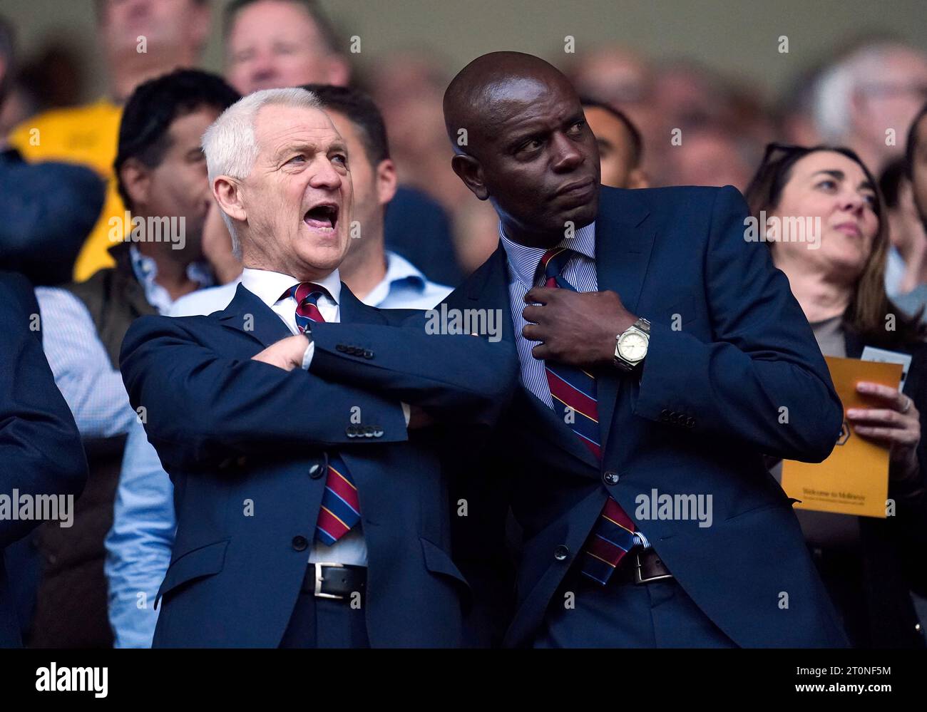 Brian Little and Ian Taylor in the stands during the Premier League ...