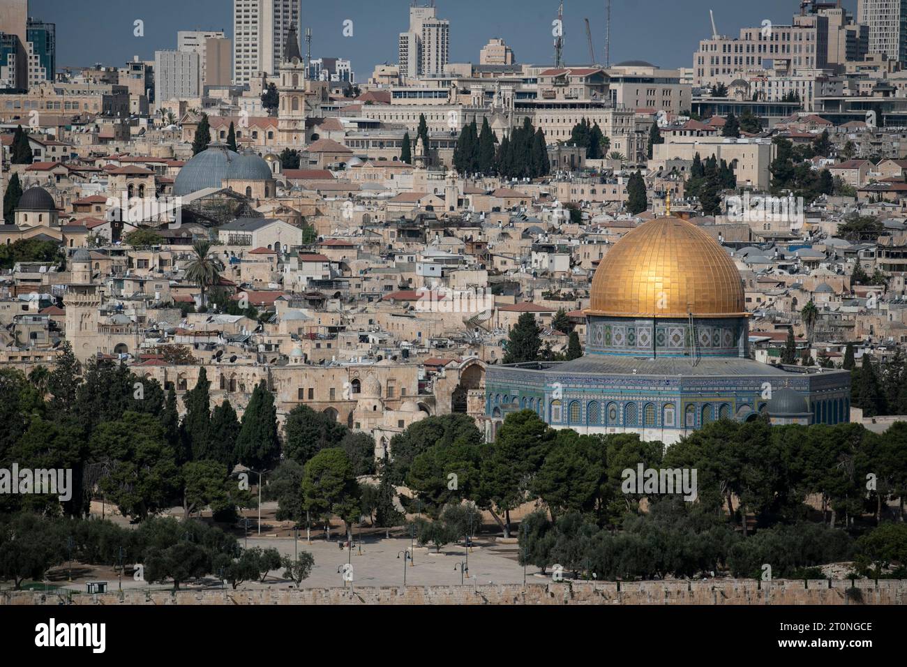 Jerusalem. 8th Oct, 2023. Jerusalem's Old City is seen on Oct. 8, 2023 ...