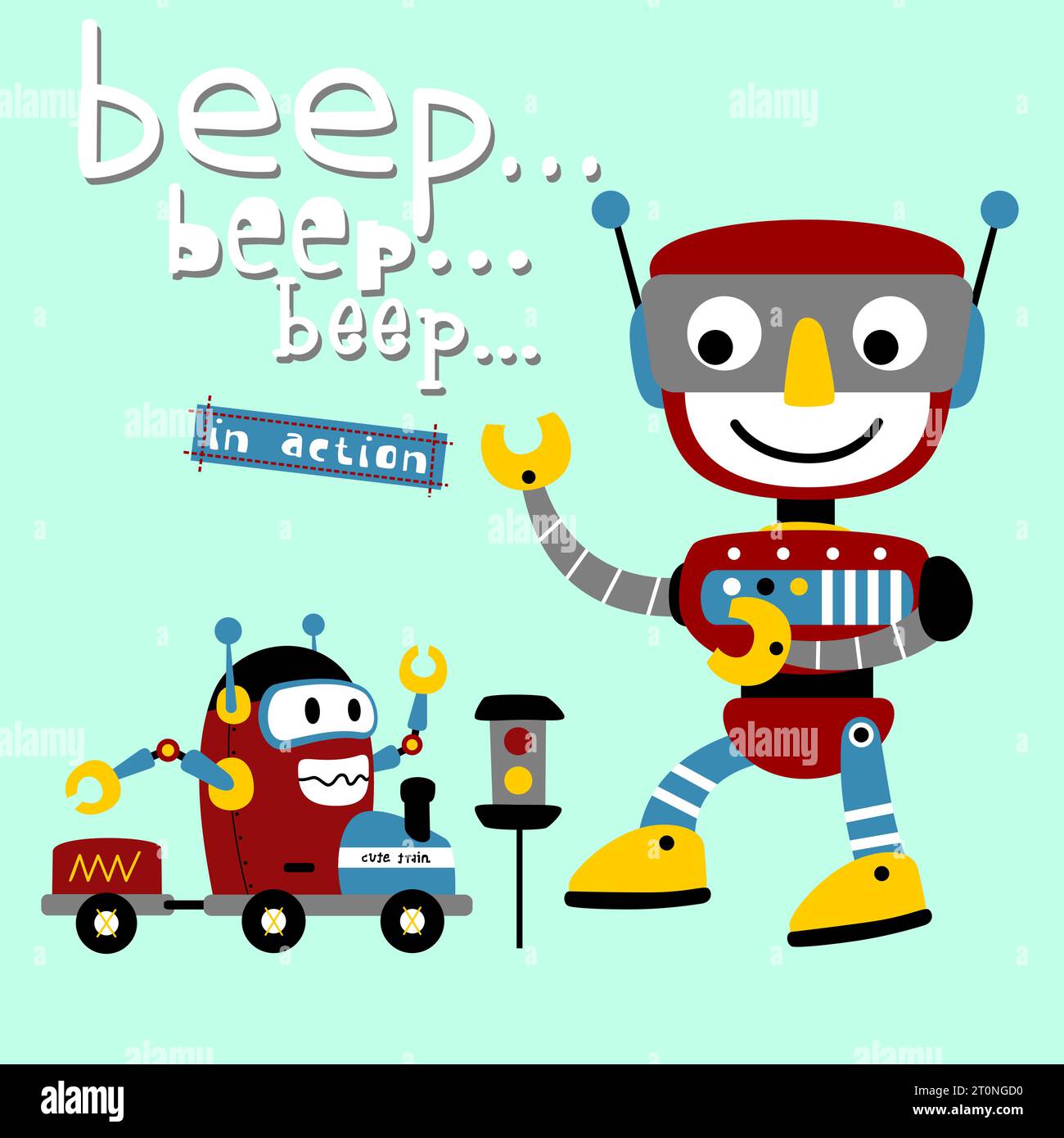 funny robots , vector cartoon illustration Stock Vector Image & Art - Alamy