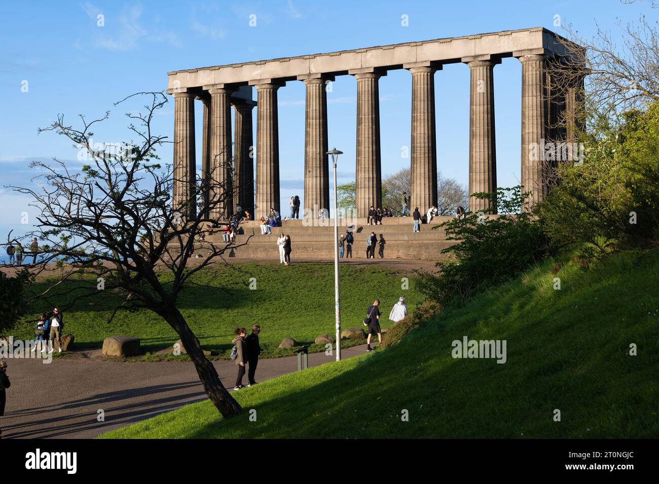 Edinburgh, Scotland, UK - May 9, 2023 - People at National Monument of ...