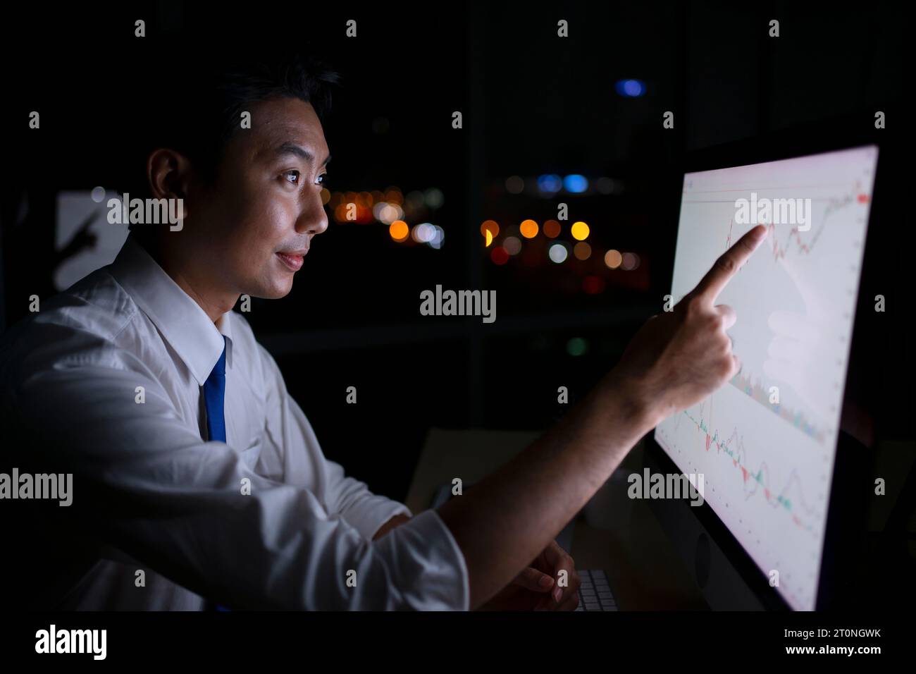 White collar workers working late at night. Occupation and working late ...
