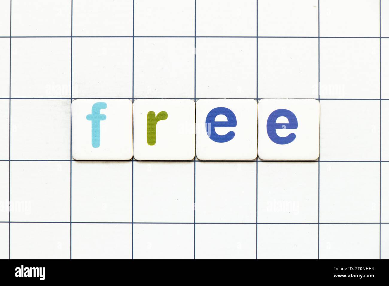 Colorful tile letter in word free on white grid background Stock Photo ...