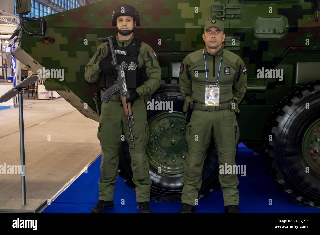Member of special Serbian forces anti-terrorist soldier under full ...