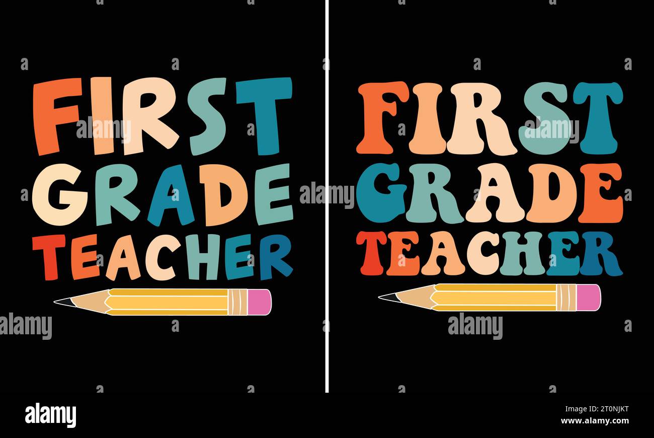 Back To School Retro Teacher Kids Hippie T-Shirt Design Vector Stock ...