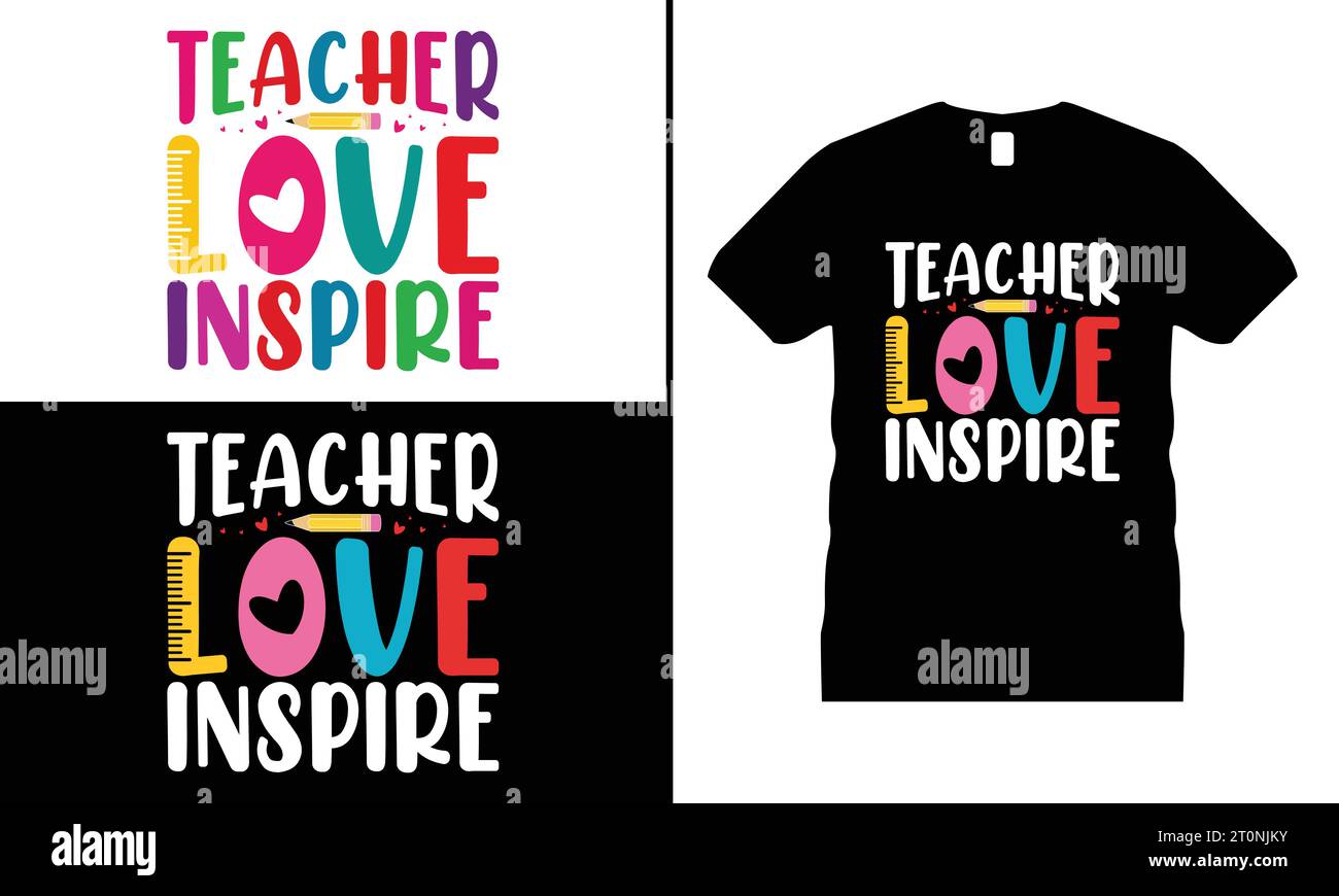 Back To School Retro Teacher Kids Hippie T-Shirt Design Vector Stock ...