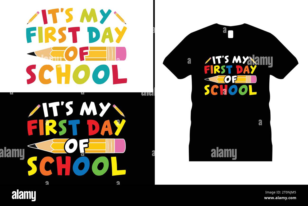 Back To School Retro Teacher Kids Hippie T-Shirt Design Vector Stock ...