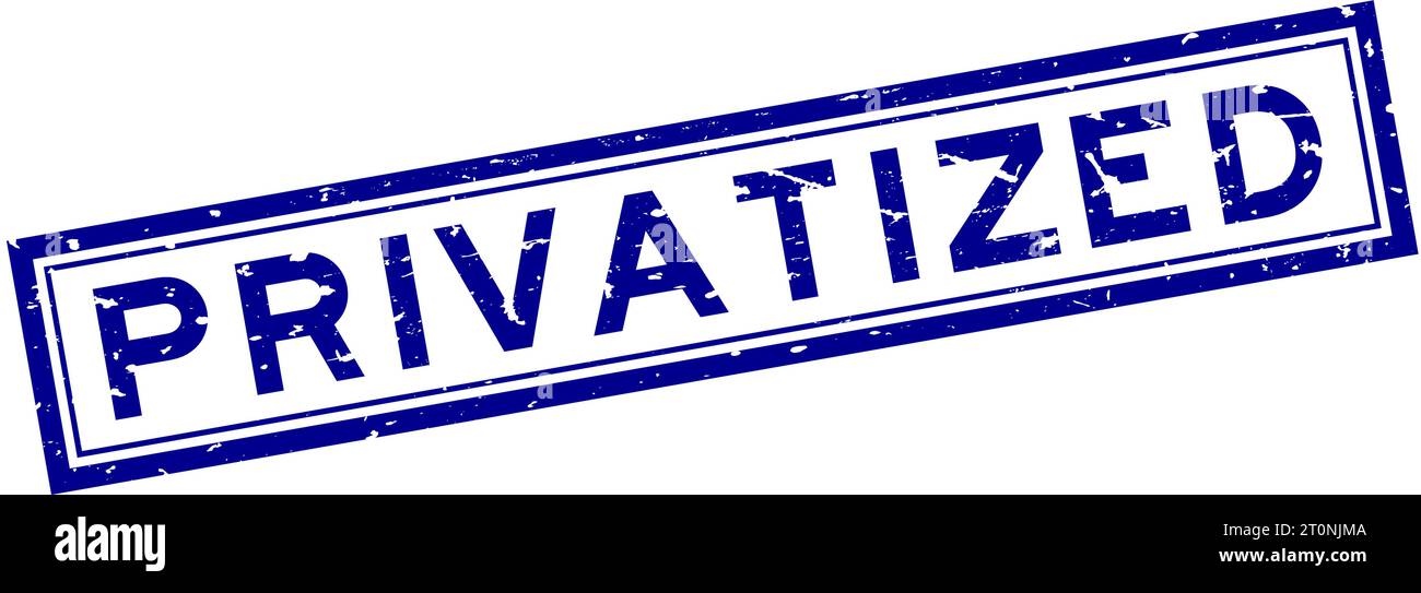 Grunge blue privatized word square rubber seal stamp on white background Stock Vector Image ...