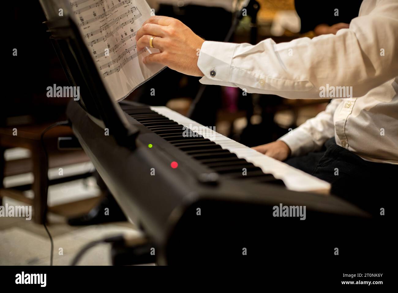 Adult caucasian male practicing playing hi-res stock photography and ...
