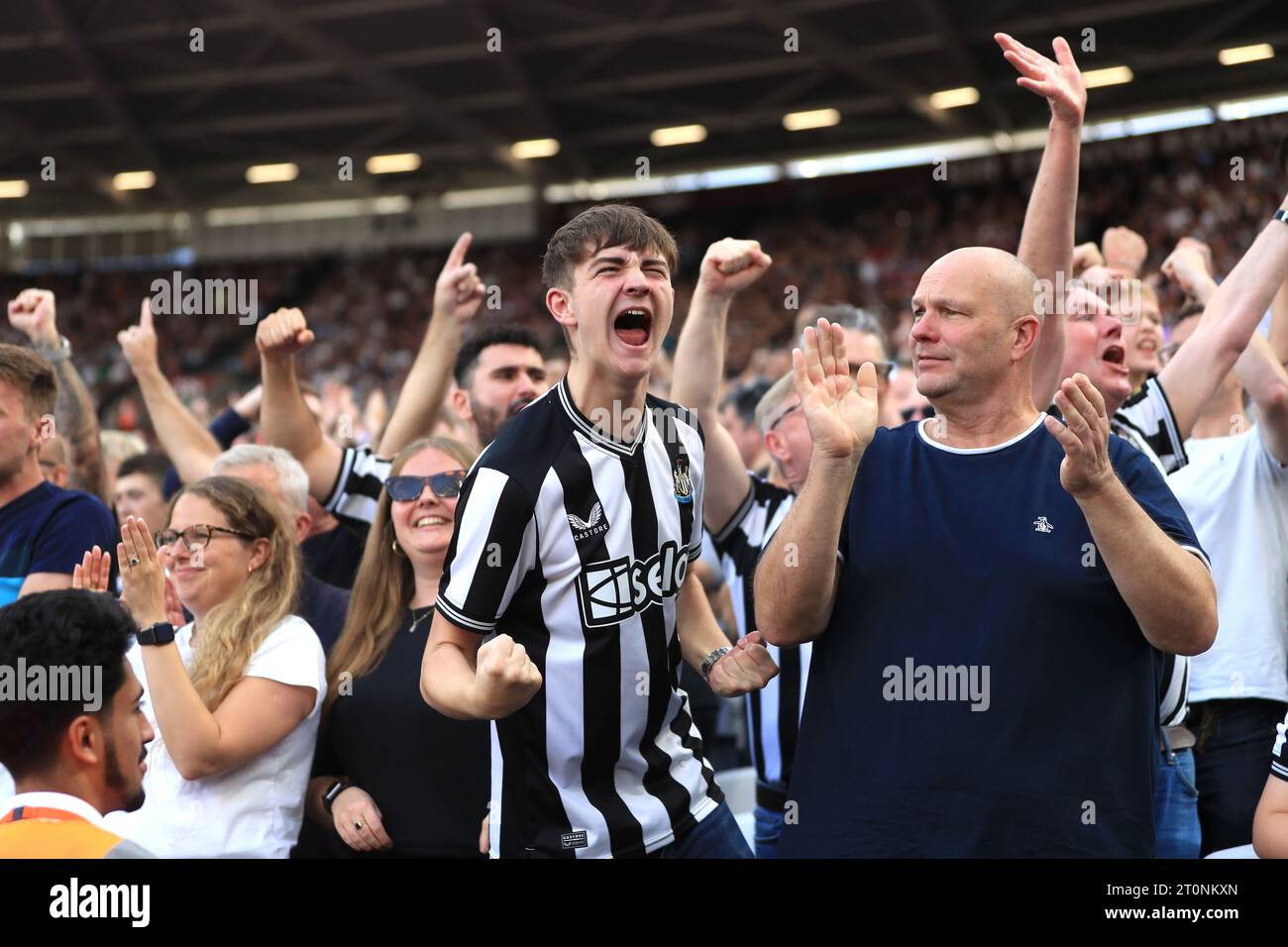 Newcastle United fans celebrate Newcastle United's Alexander Isak (not ...