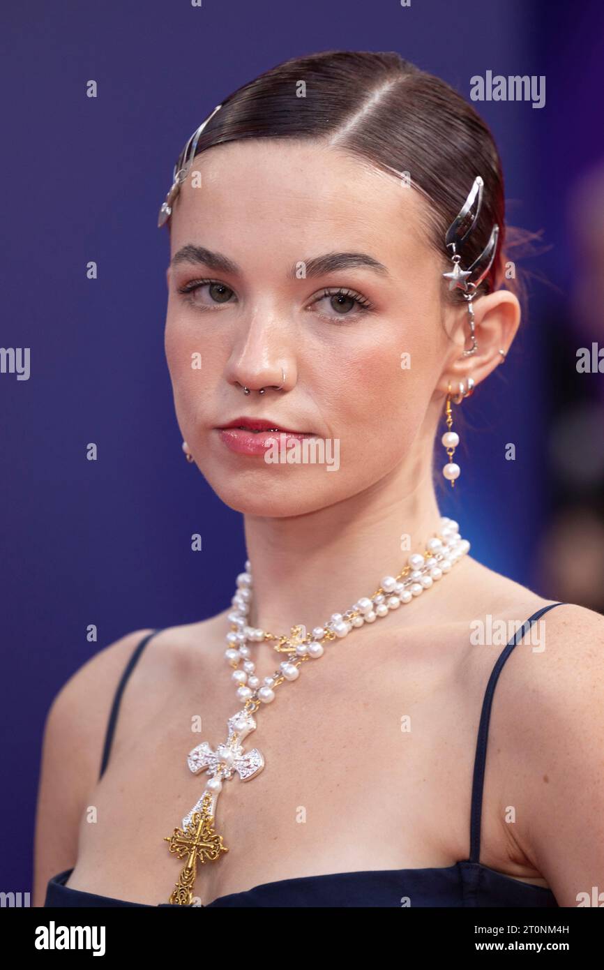 Lara Adkins poses for photographers upon arrival for the premiere of ...