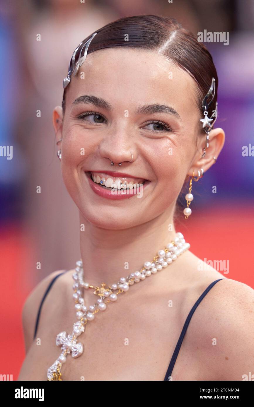 Lara Adkins poses for photographers upon arrival for the premiere of ...