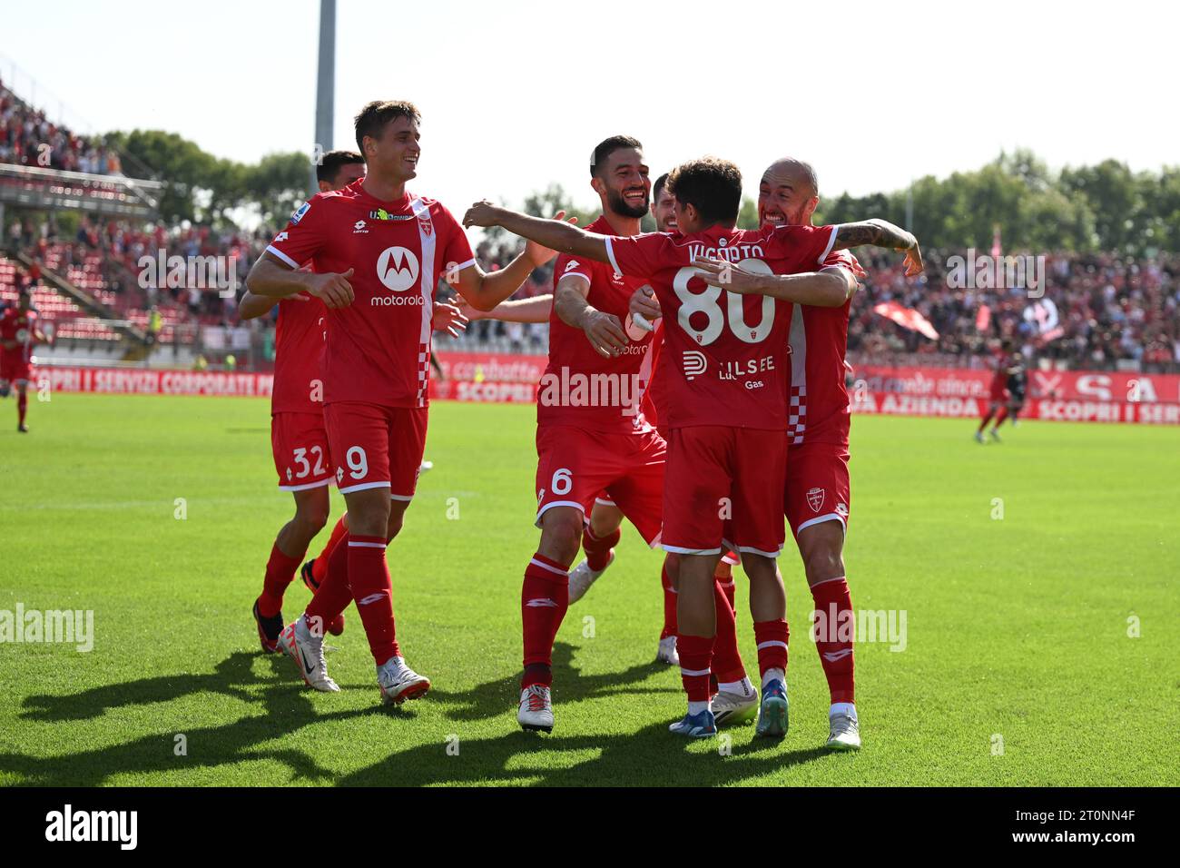 Samuele Vignato (Monza) celebrates after scoring his team's second goal ...