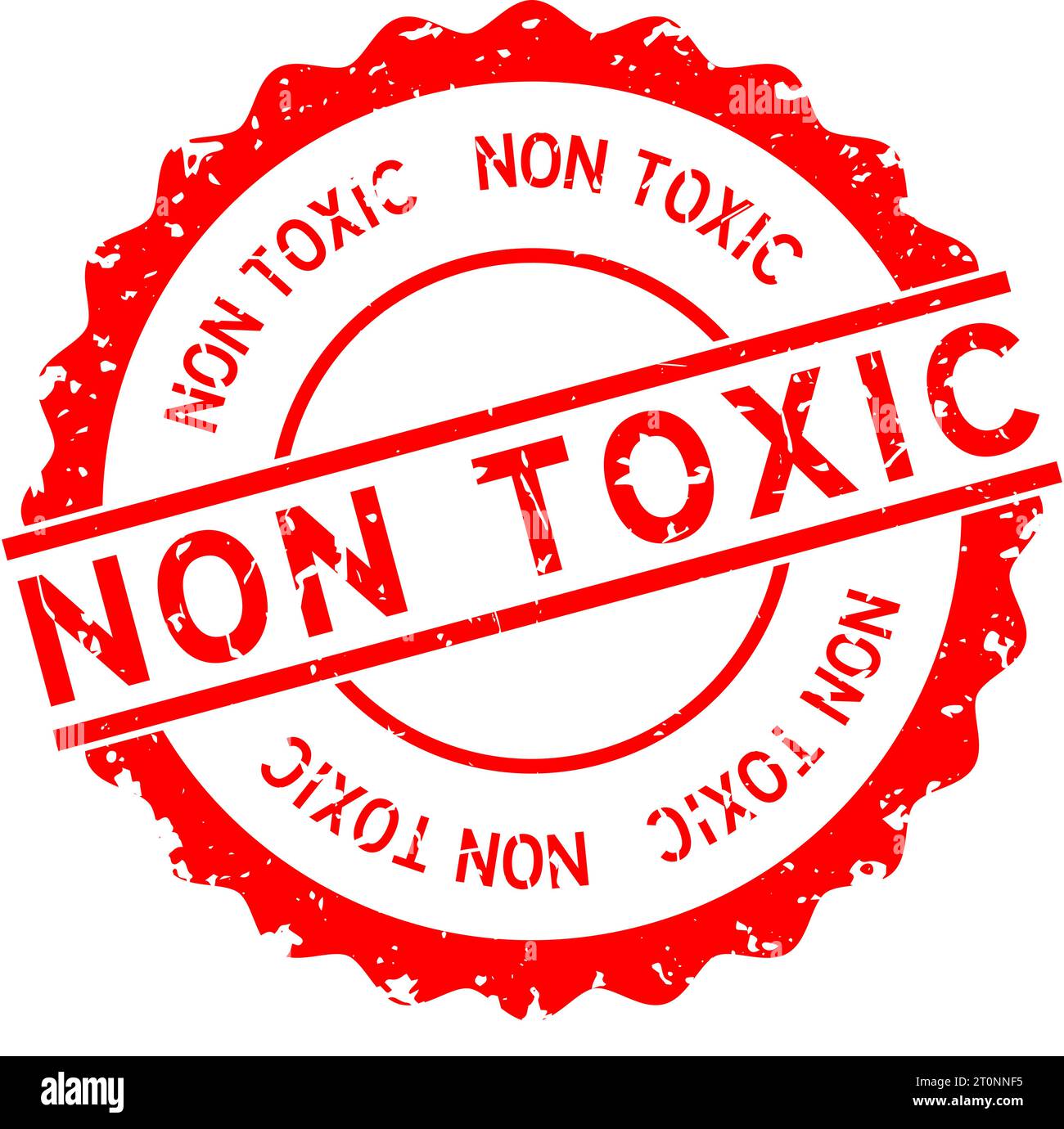 Grunge red non toxic word round rubber seal stamp on white background Stock Vector Image & Art ...