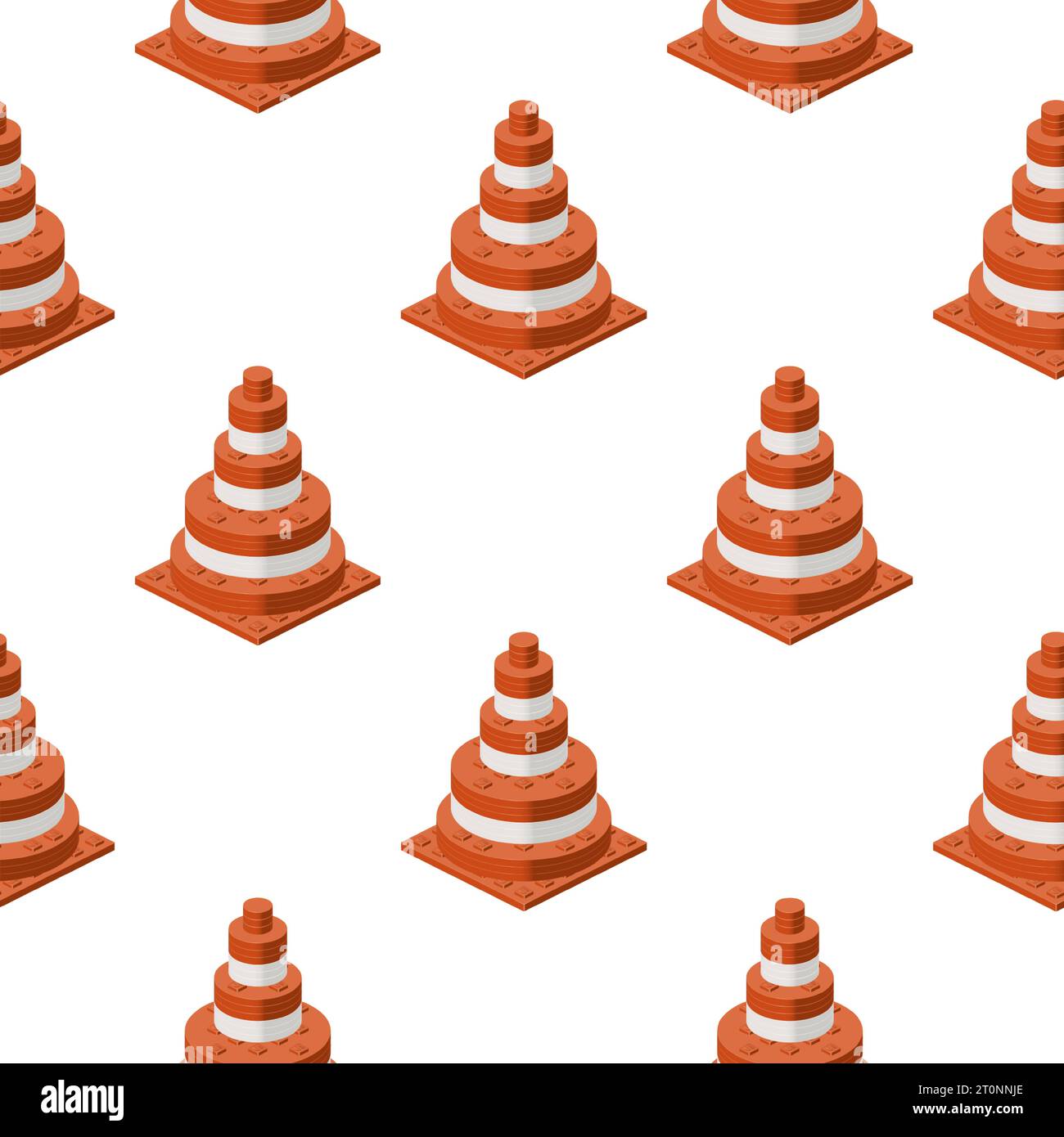 Traffic cone pattern in isometry on a white background. Vector Stock Vector Image & Art - Alamy
