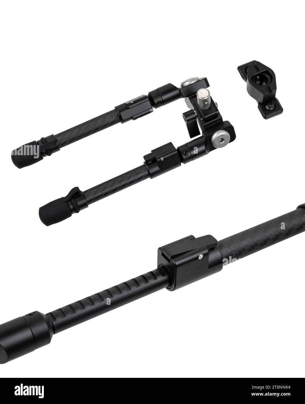Modern metal folding bipod for a rifle or carbine. A device for the ...
