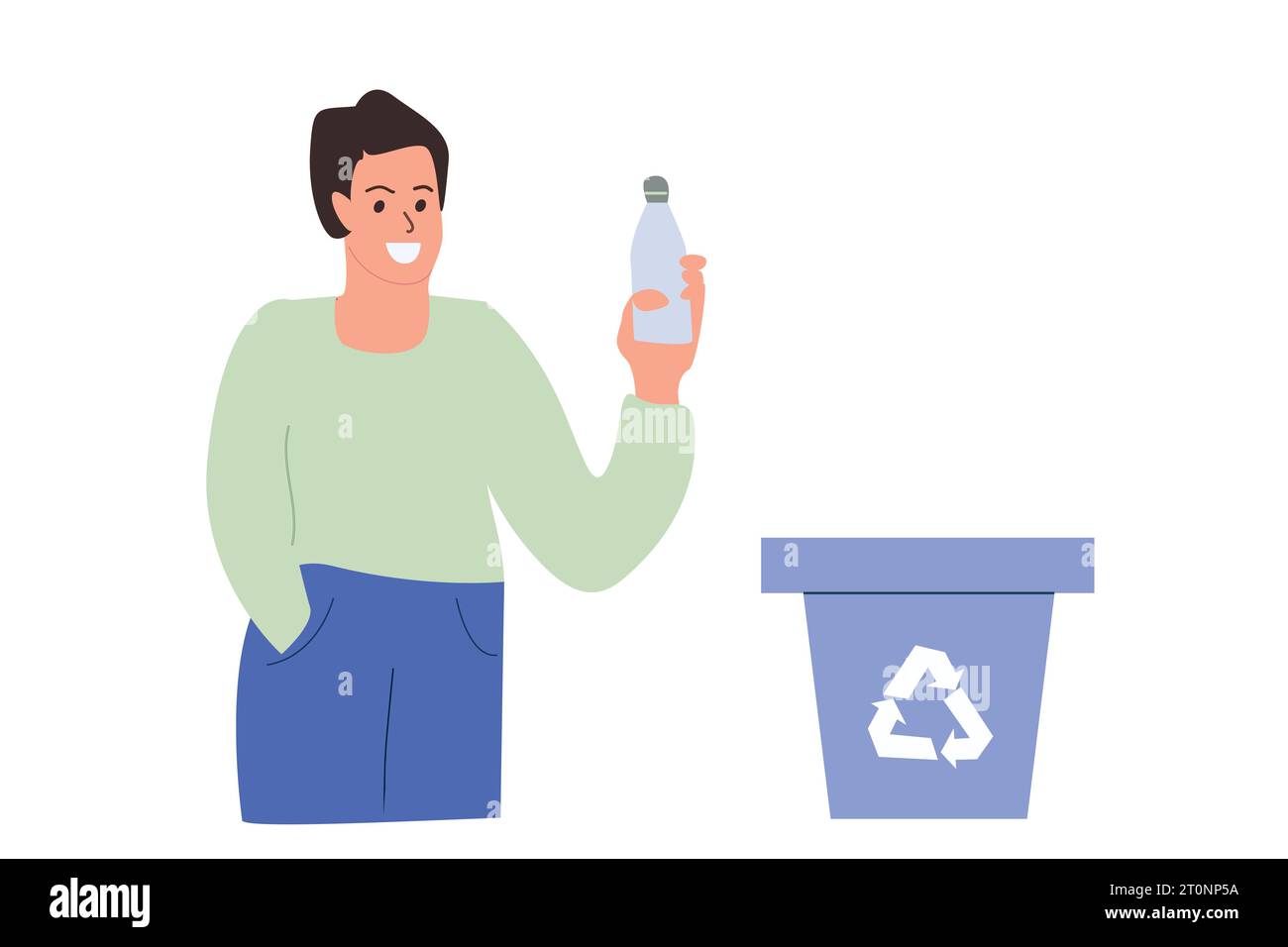 Throwing away plastic bottle Stock Vector Images - Alamy