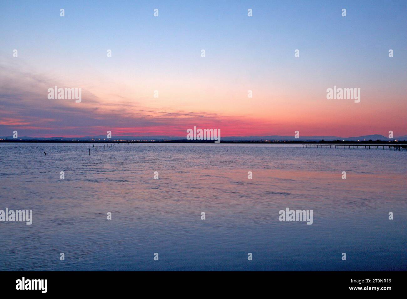 LANDSCAPES OF SOUTH OF FRANCE SHOWING NICE SUNSET COLORS AND A LAKE ...