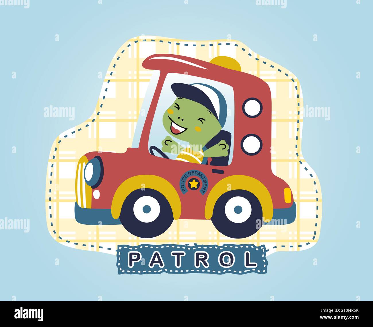 Funny turtle on car, vector cartoon illustration Stock Vector Image ...