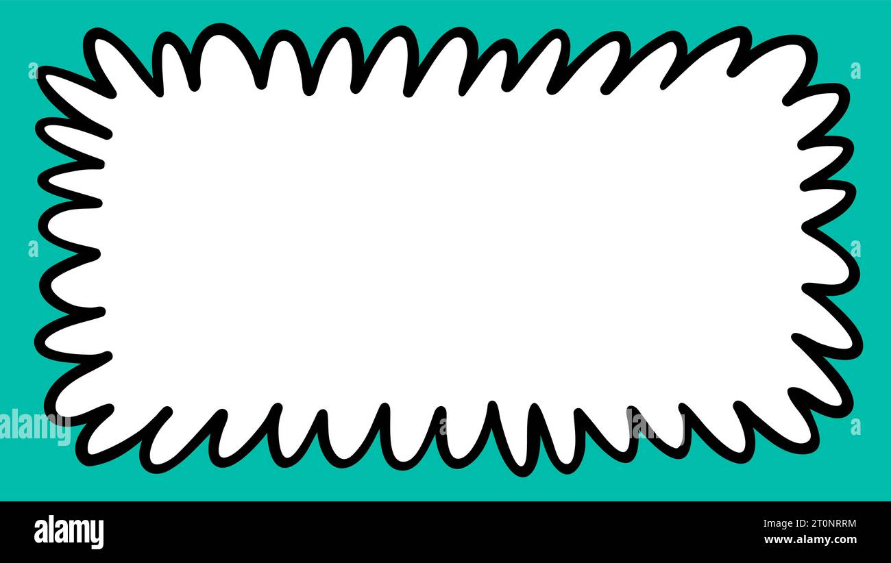 Groovy scalloped frame in hippie style. Psychedelic retro border. Funky ...