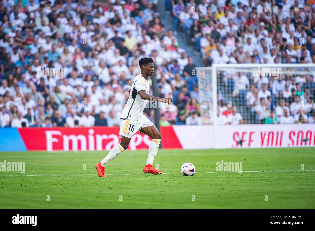 Aurelien Tchouameni of Real Madrid seen in action during the LALIGA EA ...