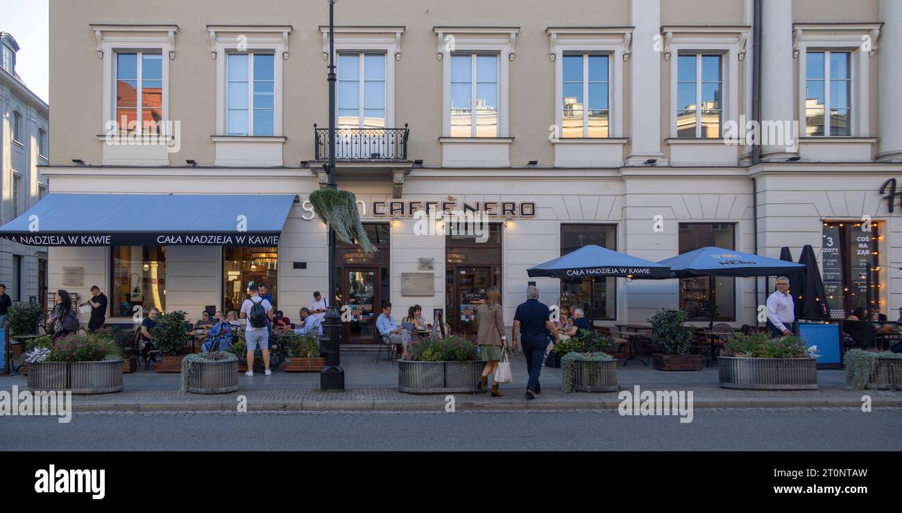 exterior of Green Caffe Nero on Royal Road, Warsaw Poland Stock Photo ...