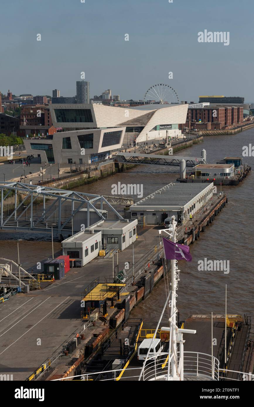 Liverpool, England, UK 8 June 2023. View from bridge of a cruise ship ...