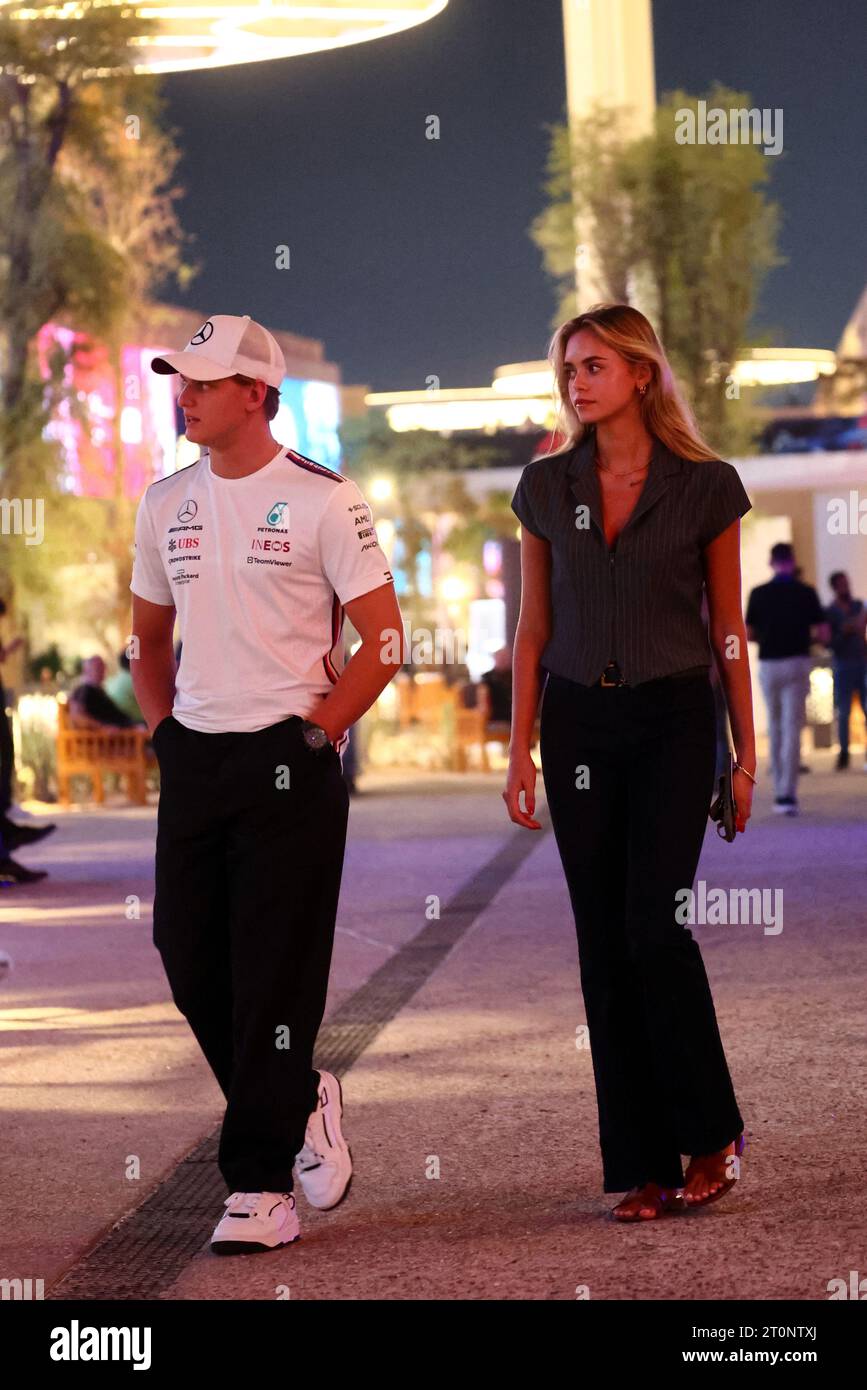 Doha, Qatar. 08th Oct, 2023. (L to R): Mick Schumacher (GER) Mercedes ...