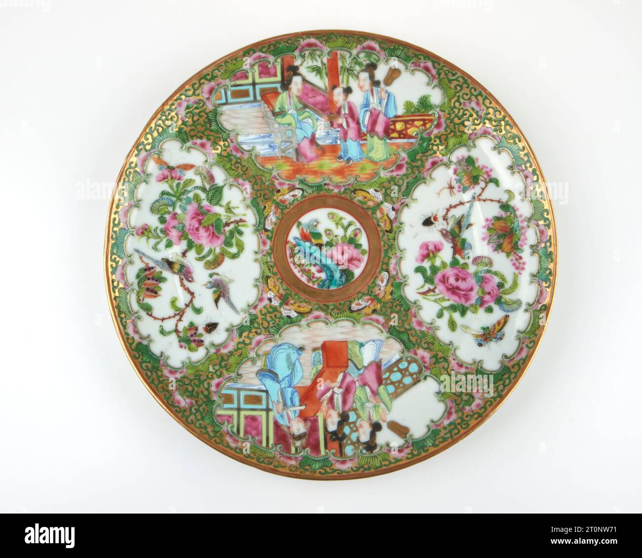 Antique 19thc. Chinese Famille Rose Canton 7 3/4inch porcelain plate ...