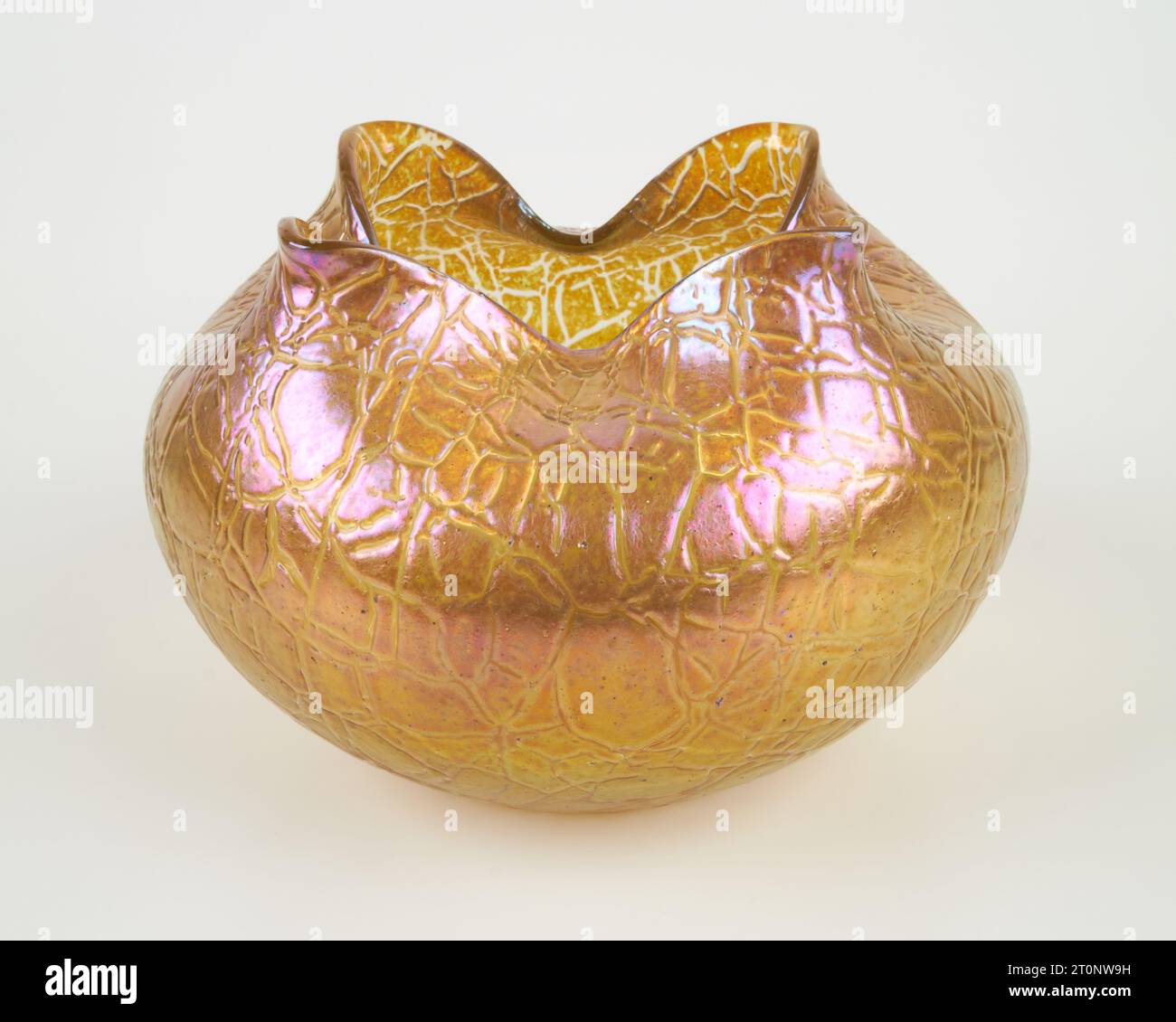 Loetz 1900s Art Nouveau gold and purple crackle glass vase Stock Photo ...